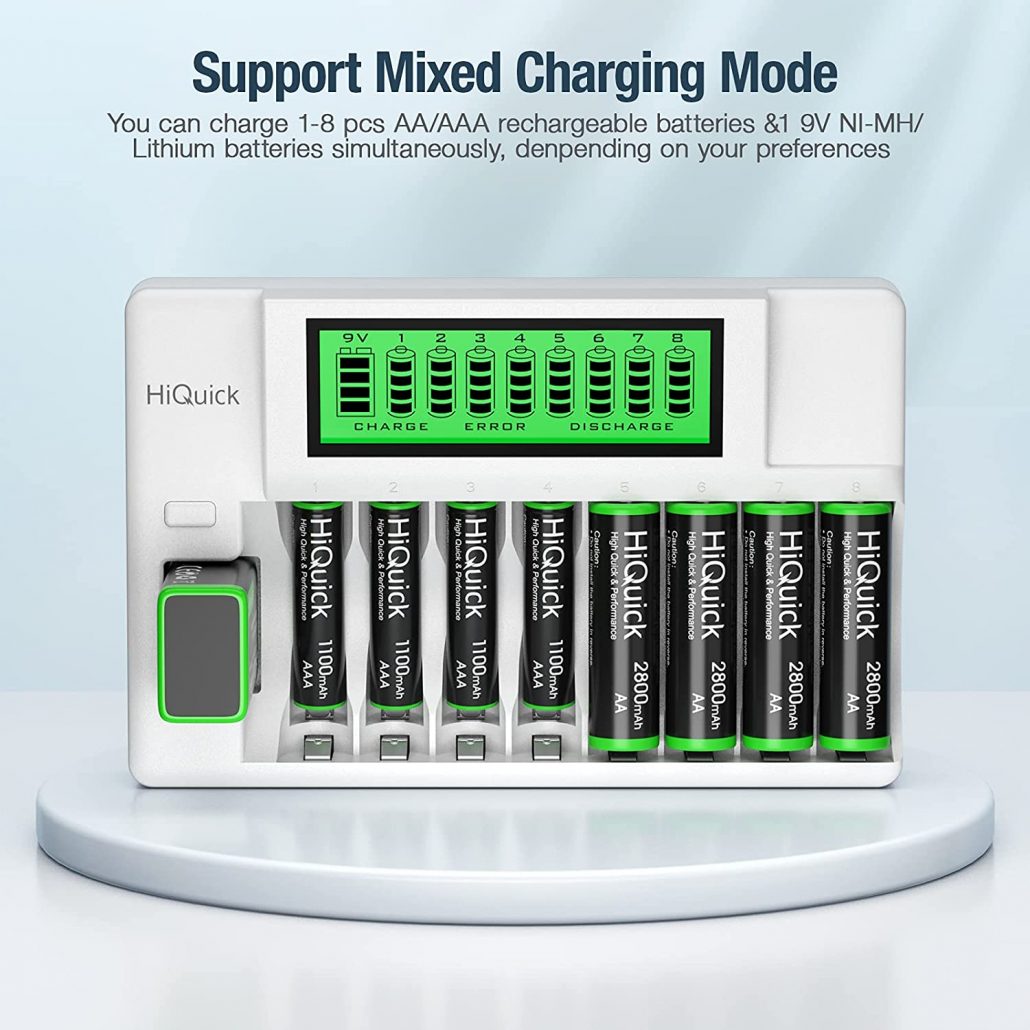 HiQuick 9V AA AAA Battery Charger for Rechargeable Batteries Charger ...
