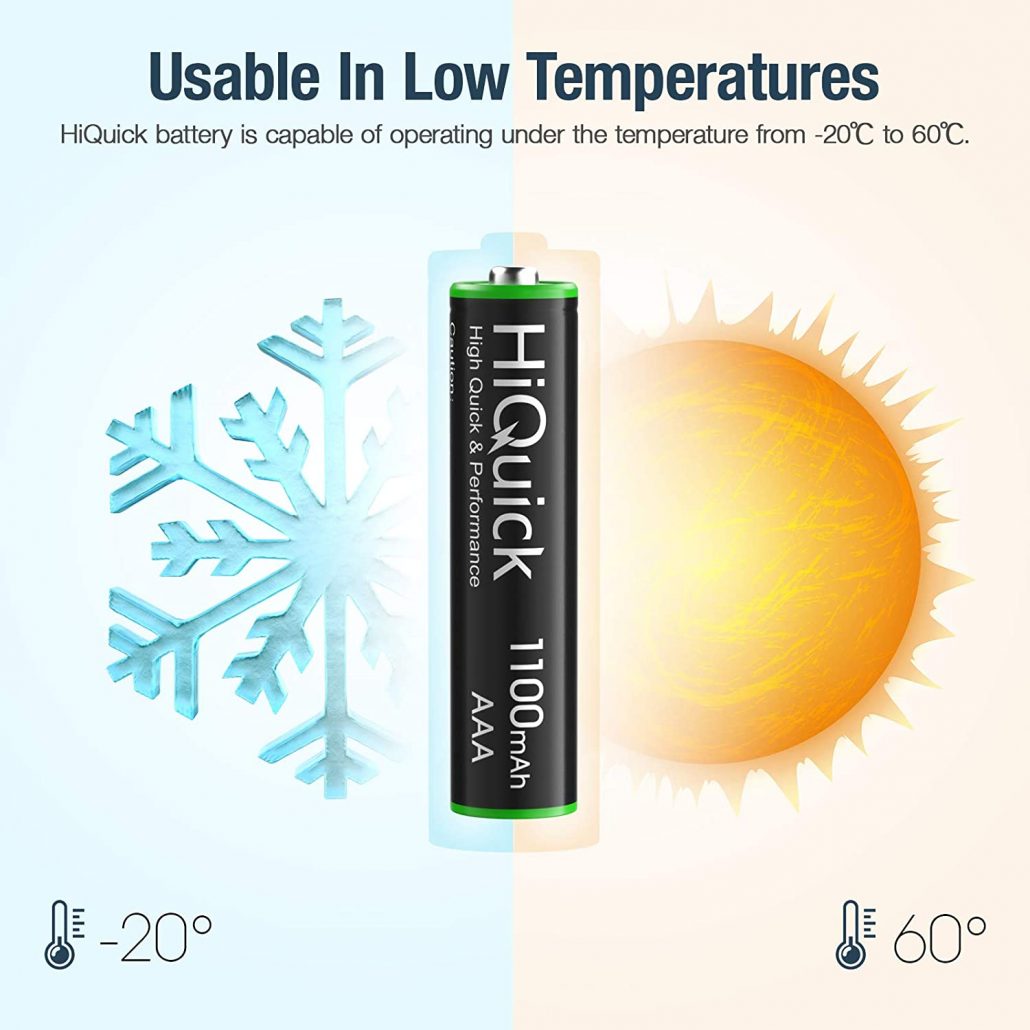 HiQuick Rechargeable AAA Batteries 1.2V 1100mAh High Capacity ...